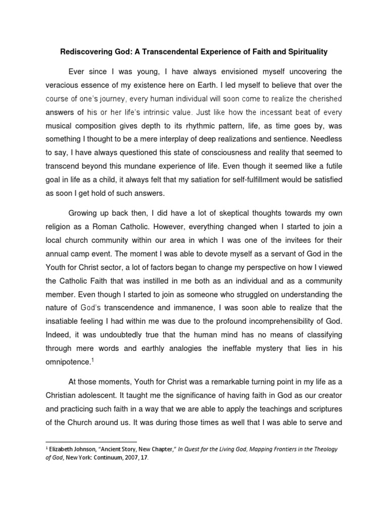 Faith Narrative Paniza Theo11LL | PDF | Faith | God