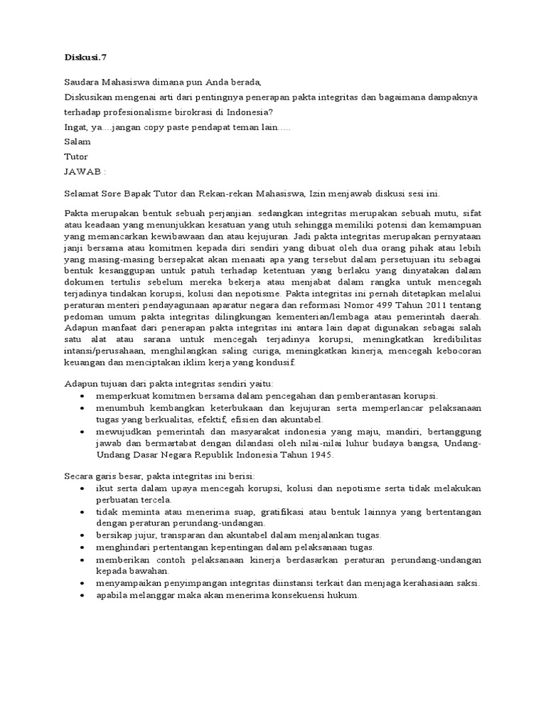 Diskusi 7 Manajemen Pelayanan Umum IPEM4429 | PDF