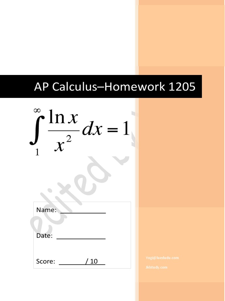 AP Calculus-Homework 1205: Name | PDF | Calculus | Function (Mathematics)