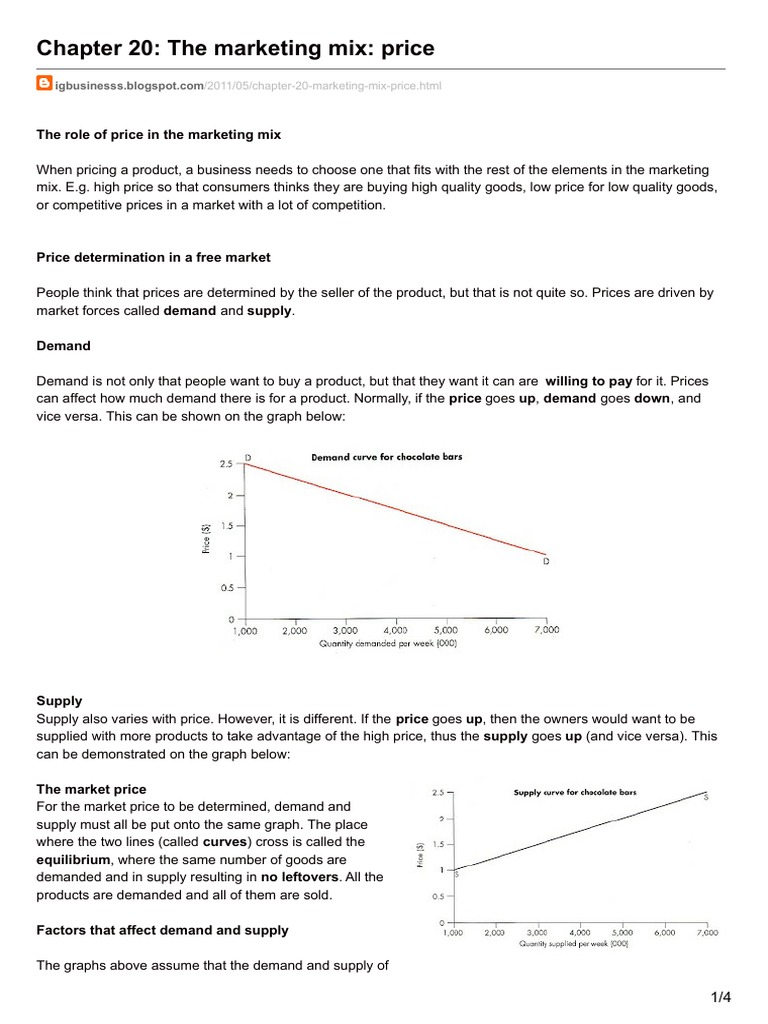 Chapter 20 The Marketing Mix Price | PDF | Demand | Elasticity (Economics)