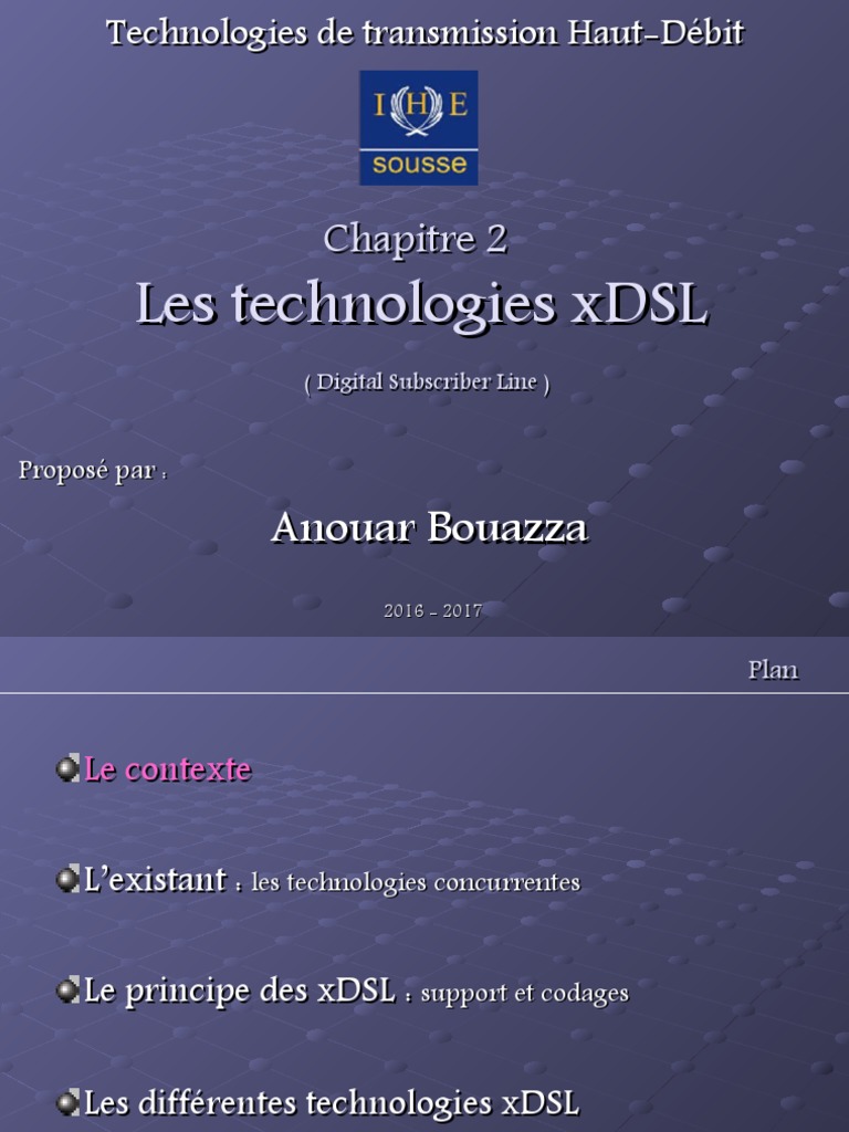 Les Technologies XDSL | PDF | Modulation | Ligne d'abonné numérique