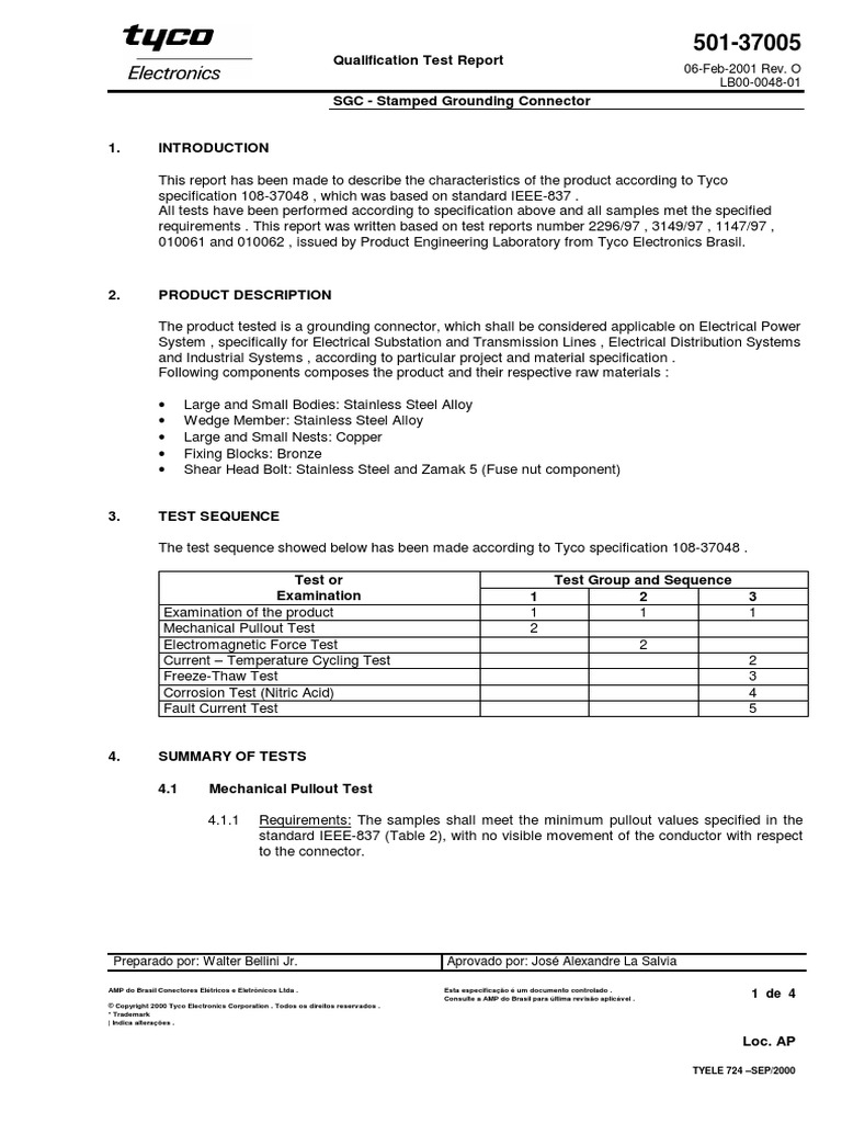 Qualification Test Report: 06-Feb-2001 Rev. O LB00-0048-01 | PDF ...