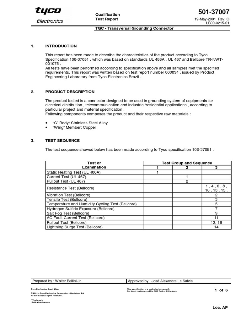Qualification Test Report TGC - Transversal Grounding Connector ...