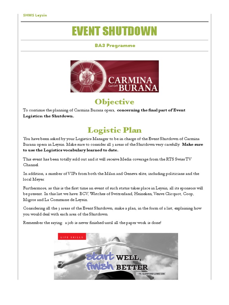 EV301 Event Shutdown | PDF