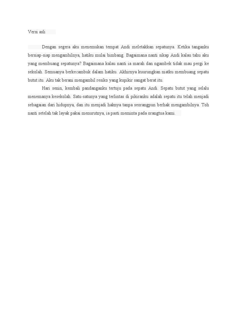 Cerpen Sepatu Butut | PDF | Griya & Taman