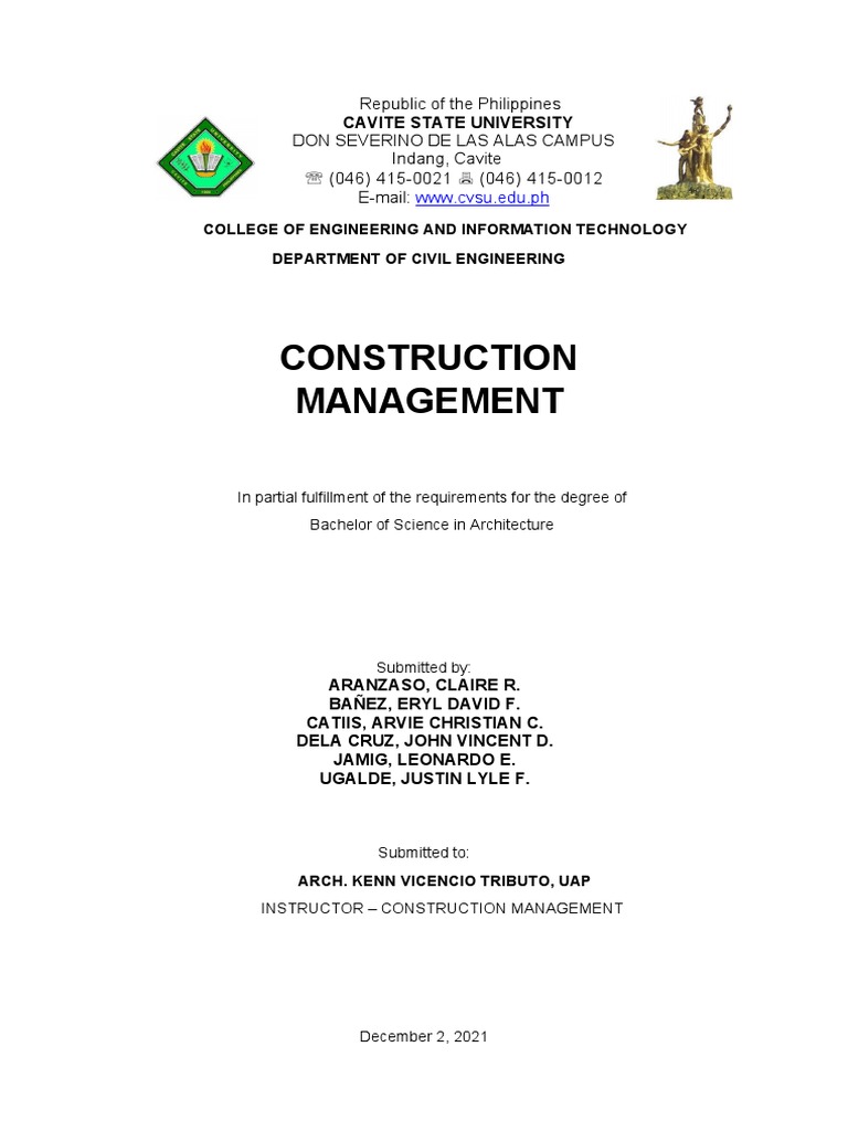 Construction Management: Cavite State University | PDF | Agile Software ...