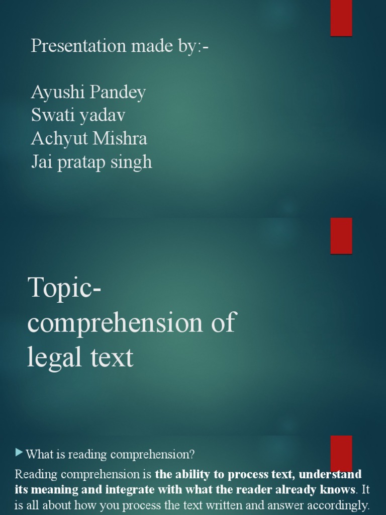 Topic - Legal Comprehension Text | PDF | Reading Comprehension | Trials
