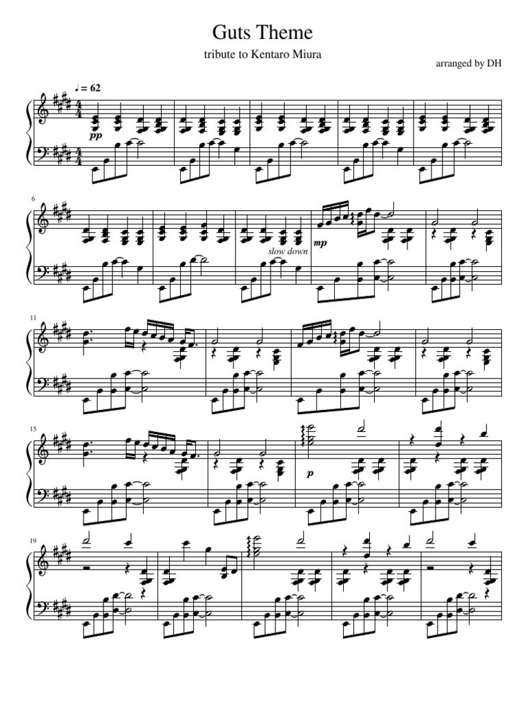 Guts Theme: Tribute To Kentaro Miura | PDF