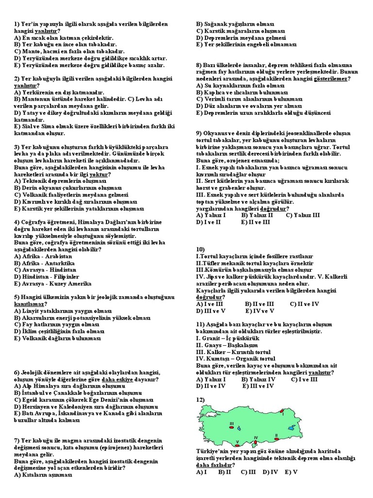 10 Sinif 1 Donem 2 Yazili Cevap Anahtari 2019 | PDF