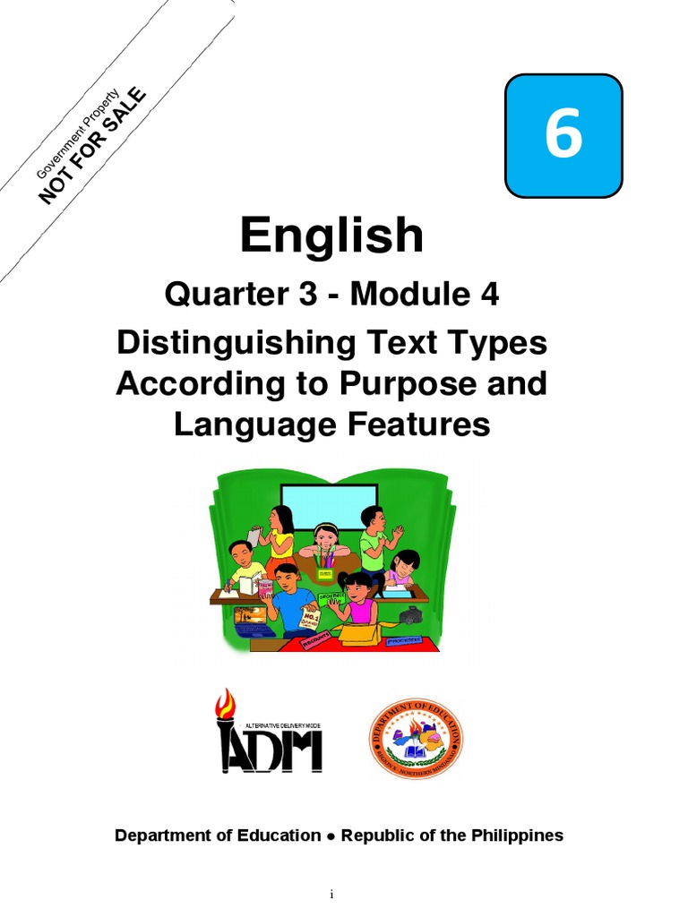 English: Quarter 3 - Module 4 Distinguishing Text Types According To ...