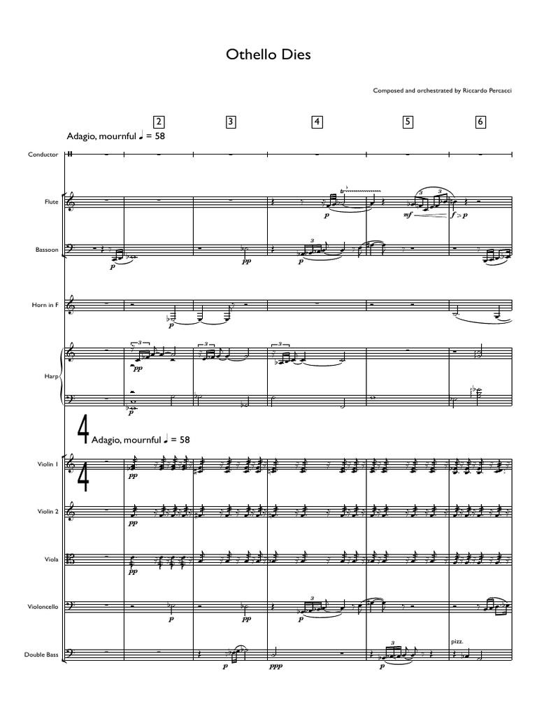 Othello Dies: Adagio, Mournful Q 58 | PDF | Musical Compositions ...