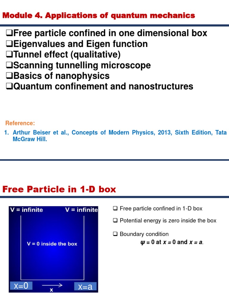 Module 4 - Part 1 | PDF | Quantum Tunnelling | Wave Function Module 4 - Part 1 | PDF | Quantum Tunnelling | Wave Function