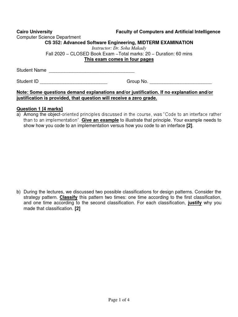 Instructor: Dr. Soha Makady | PDF | Graphical User Interfaces | Class (Computer Programming)