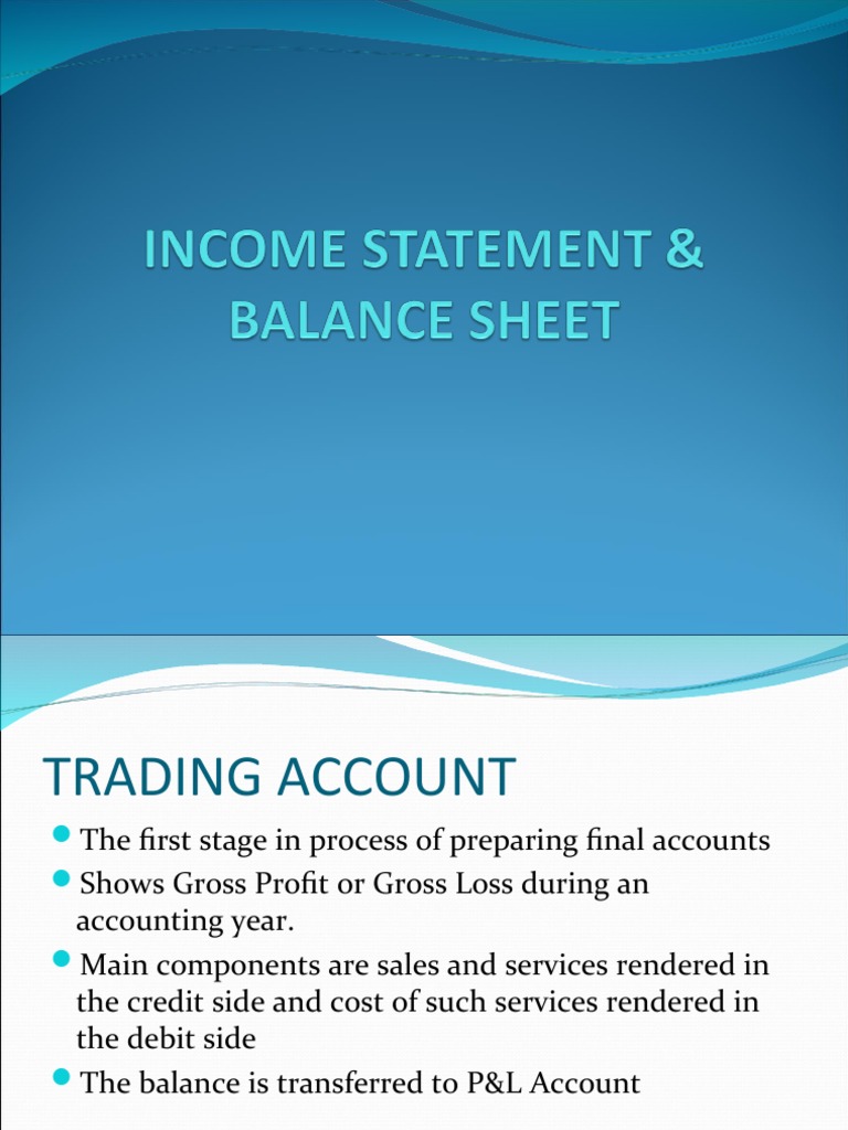 Income Statement & Balance Sheet | PDF | Balance Sheet | Expense
