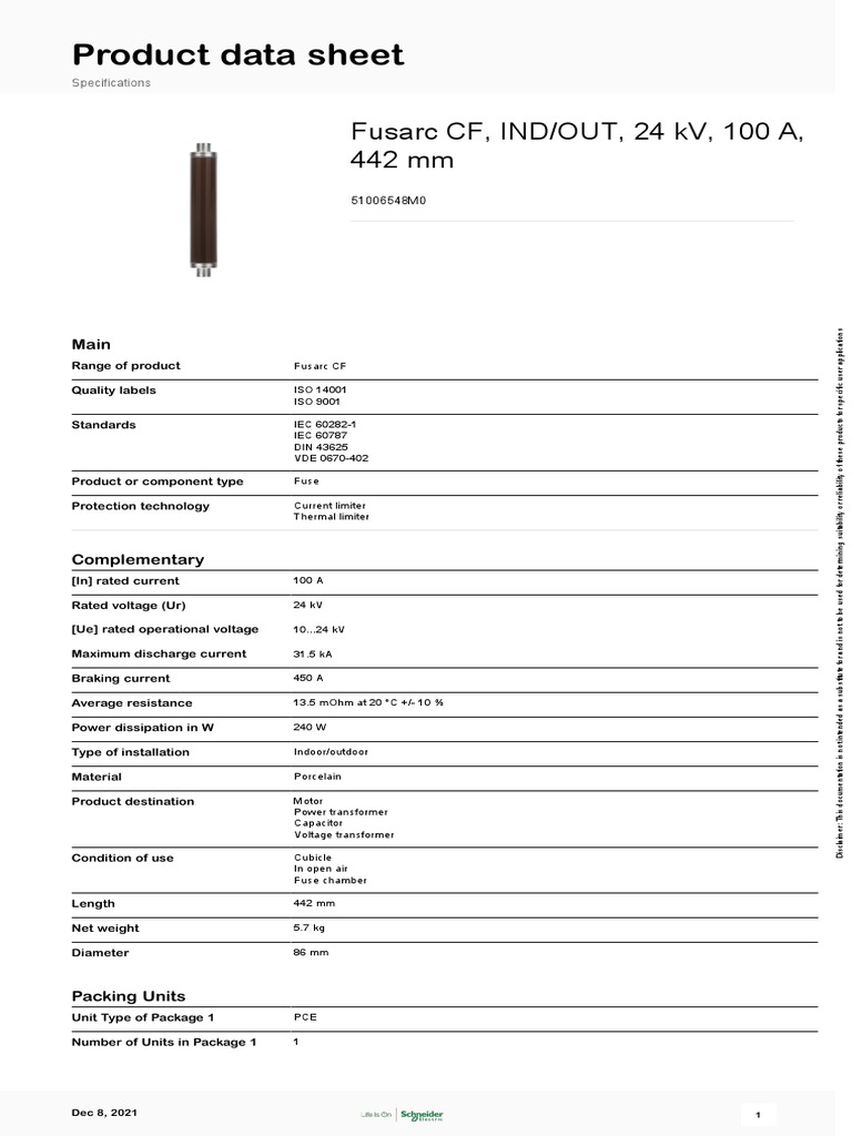 MV Fuses From 3.6 To 36 KV - 51006548M0 | PDF | Computers