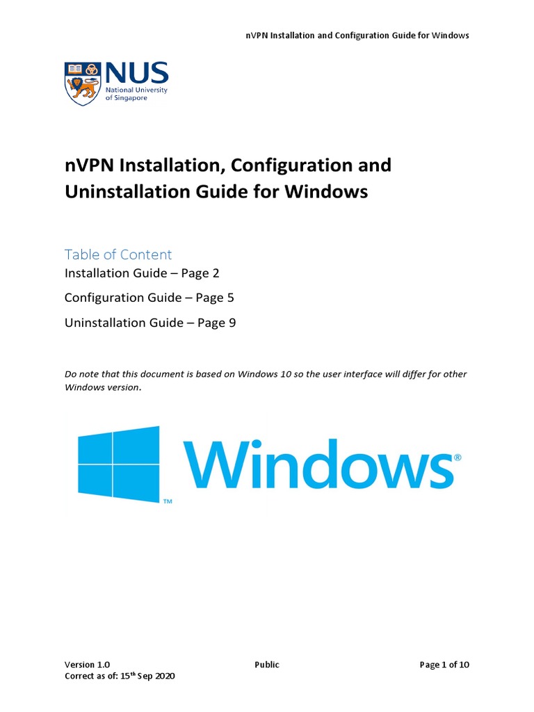 NVPN Installation, Configuration and Uninstallation Guide For Windows | PDF | Microsoft Windows ...
