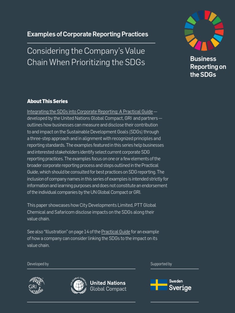 Considering The Company'S Value Chain When Prioritizing The Sdgs | PDF ...