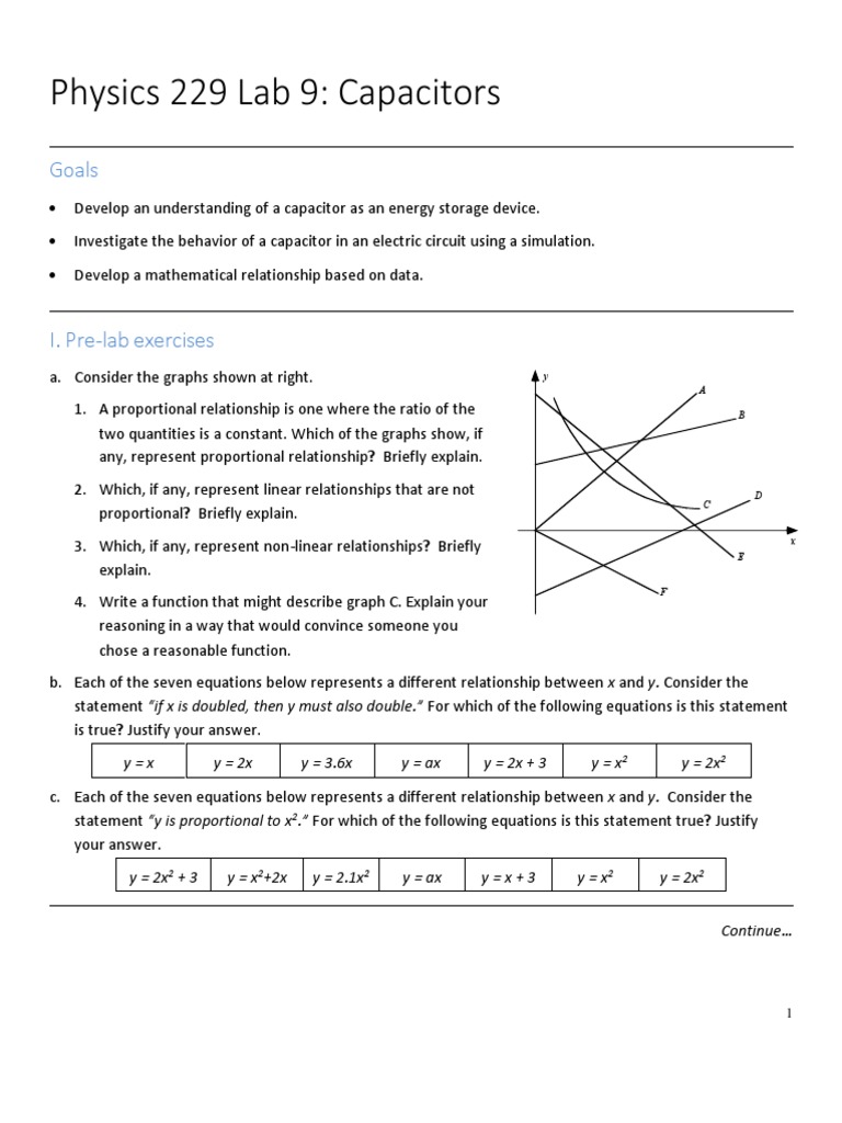 Physics 229 Lab 9: Capacitors: Goals | PDF | Capacitor | Electrical Network