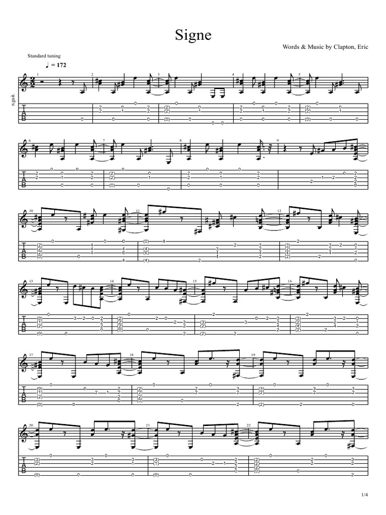 Signe: Words & Music by Clapton, Eric | PDF