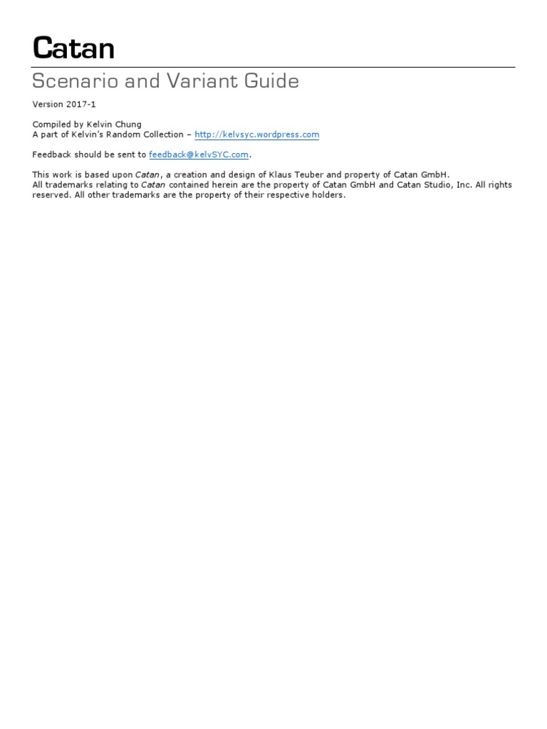 Catan Guide 2017 | PDF | Gaming