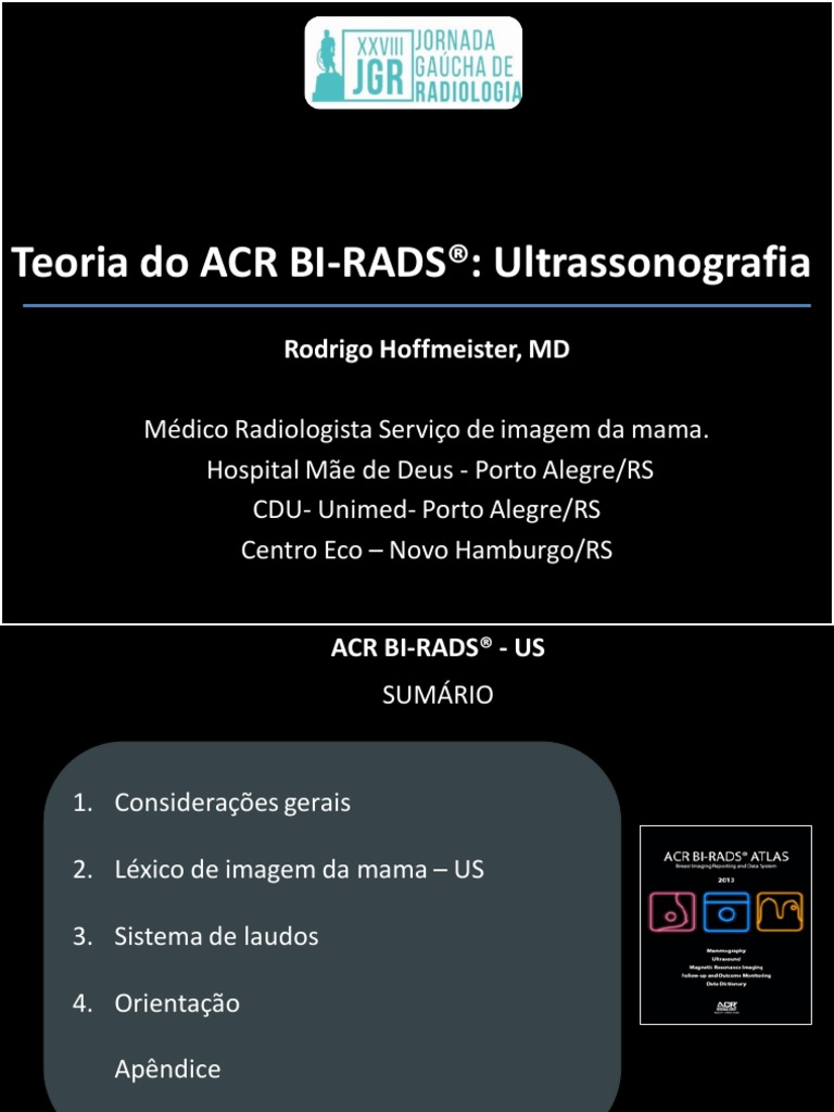 Teoria Do ACR BI-RADS - Ultrassonografia Rodrigo Hoffmeister, MD | PDF ...