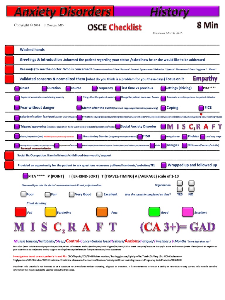 Checklist Anxiety Disorder | Download Free PDF | Anxiety Disorder ...