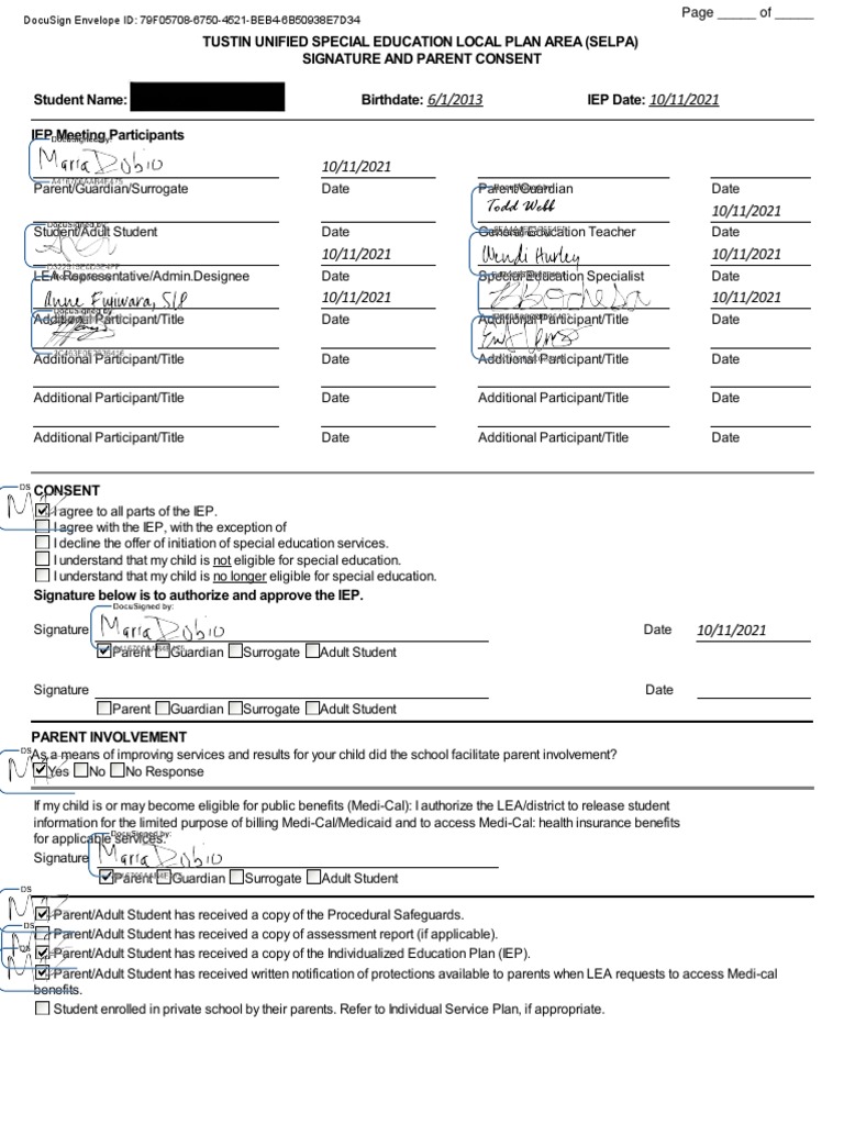 Iep Signature Pages 2021 | PDF | Individualized Education Program ...