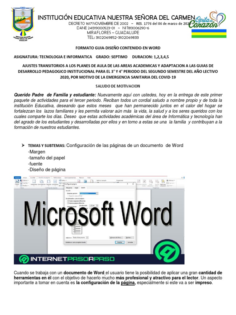 Informatica Grado Septimo Semana 1 y 9 | PDF | Archivo de computadora | Ventana (informática)
