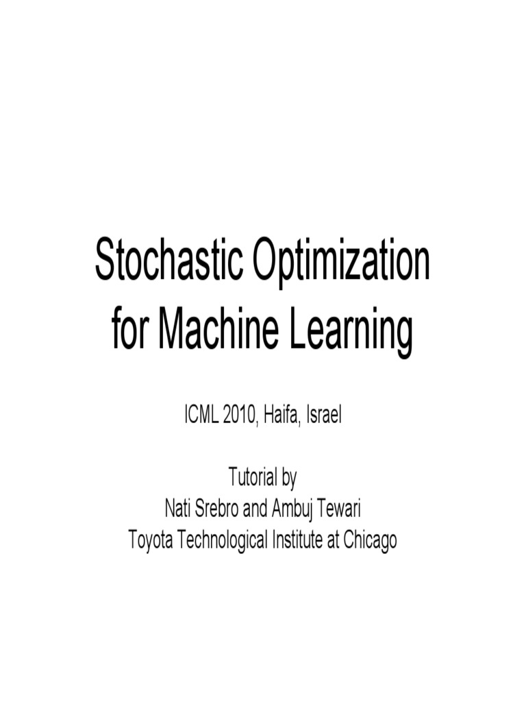 Stochastic Optimization For Machine Learning | PDF | Mathematical ...