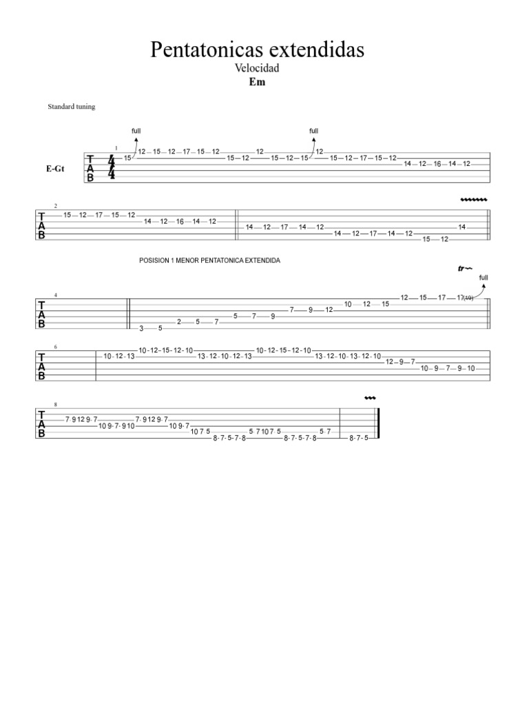 Extended Minor Pentatonic Patterns | PDF