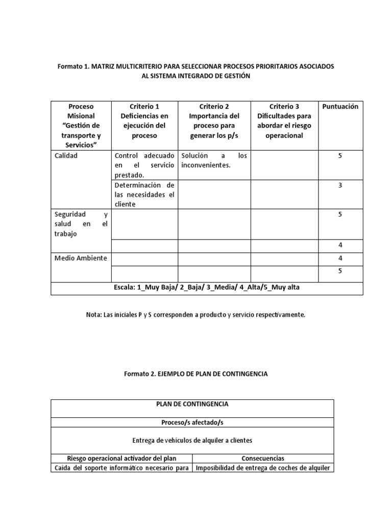 Formatos 1 y 2.plantilla Análisis de Riesgos SIG | PDF | Informática ...