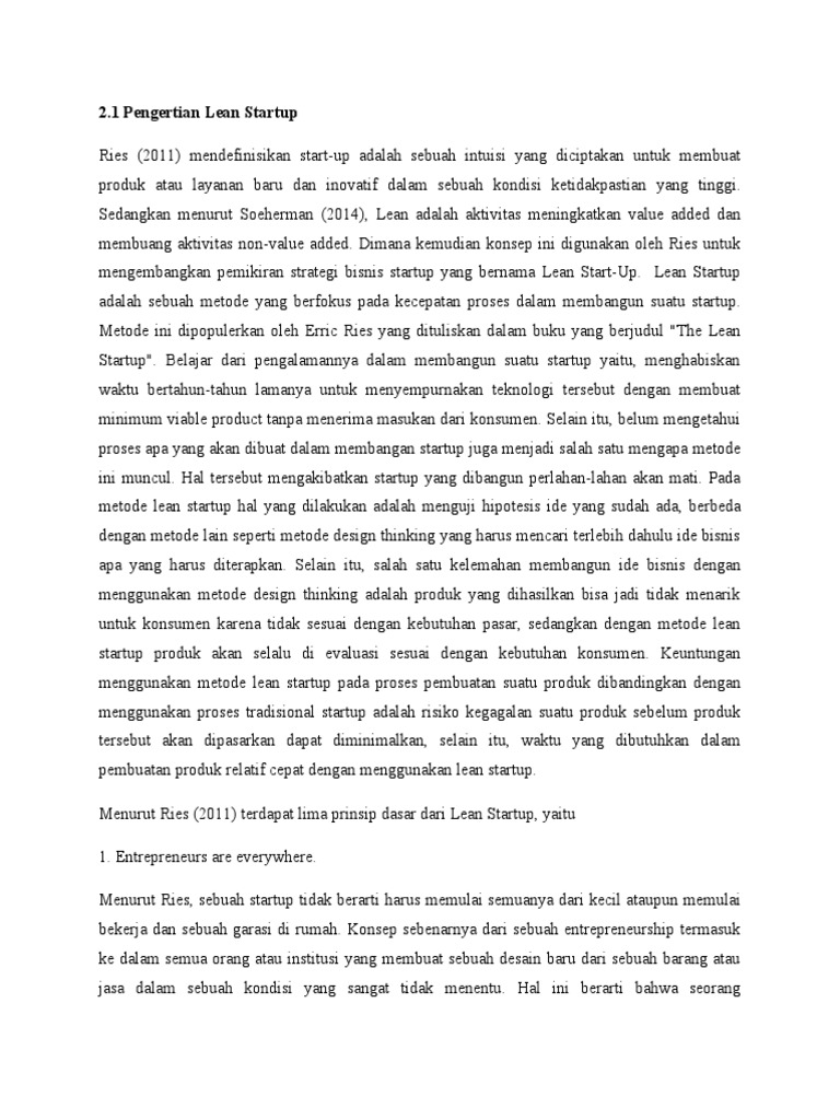 Pengertian Lean Startup | PDF