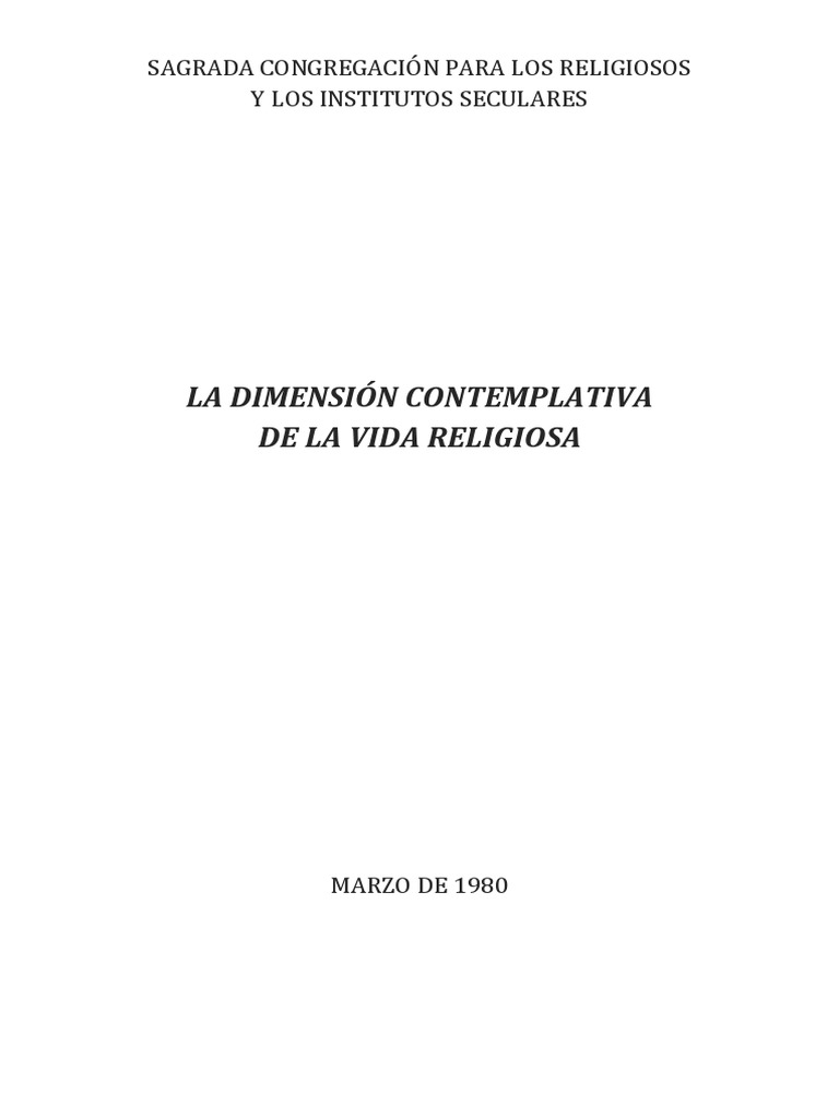 Dimensión contemplativa Vida Religiosa | PDF | eucaristía | Iglesia ...
