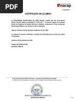 Certificado Alumno Regular | PDF
