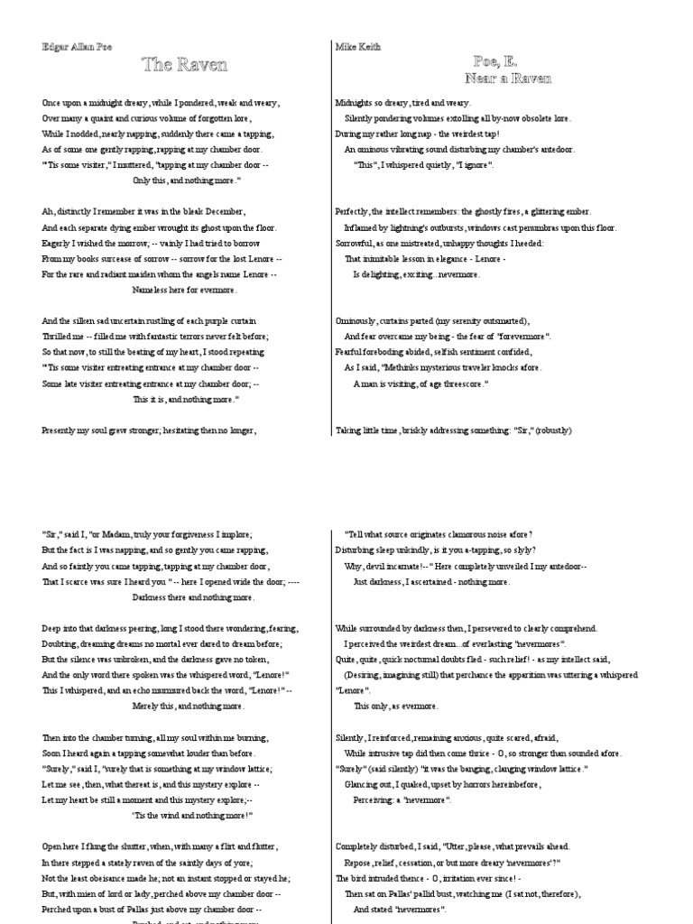Remember Decimals of Number Pi Using Poem Raven by E.A.Poe | PDF | The ...