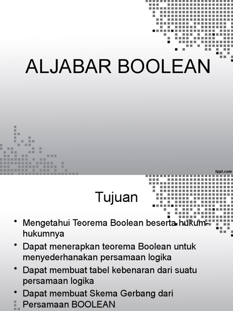 Aljabar Boolean - Penyederhanaan Persamaan Dan Tabelnya | PDF