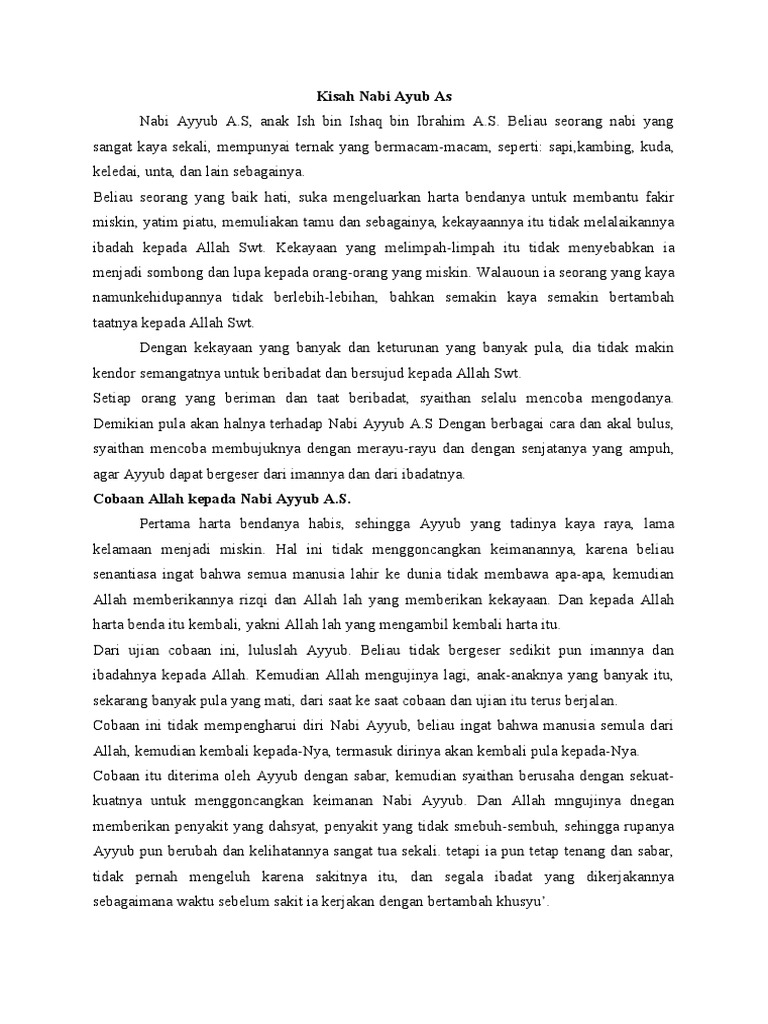 Kisah Nabi Ayub As | PDF