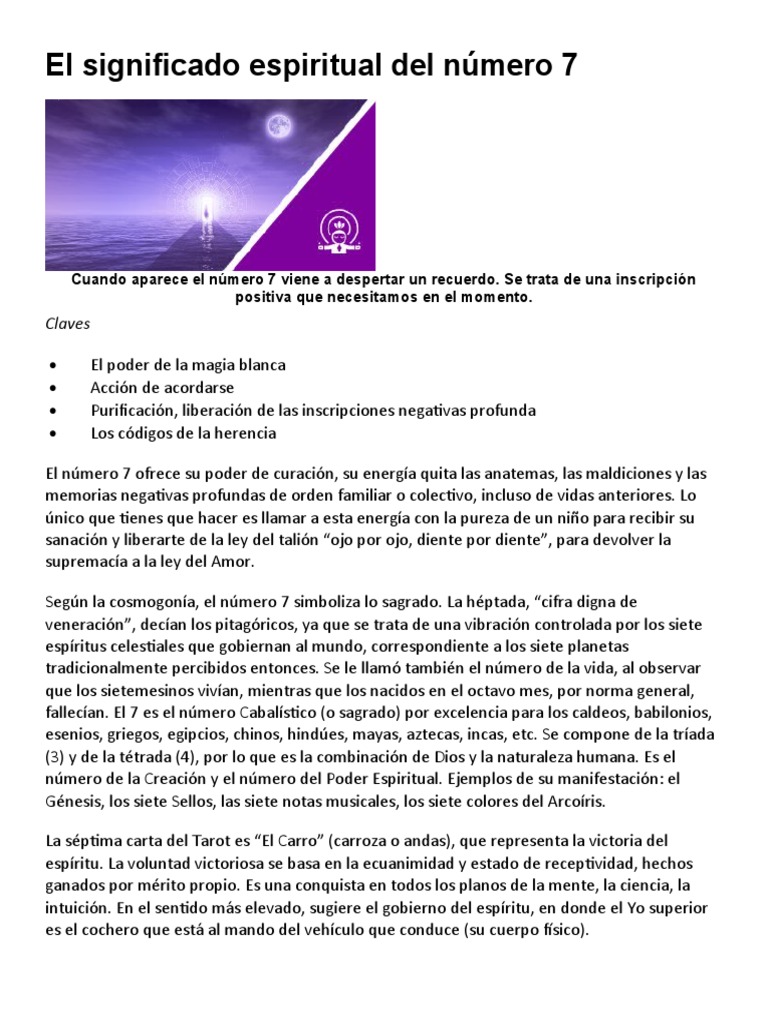 El Significado Espiritual Del Número 7 | PDF