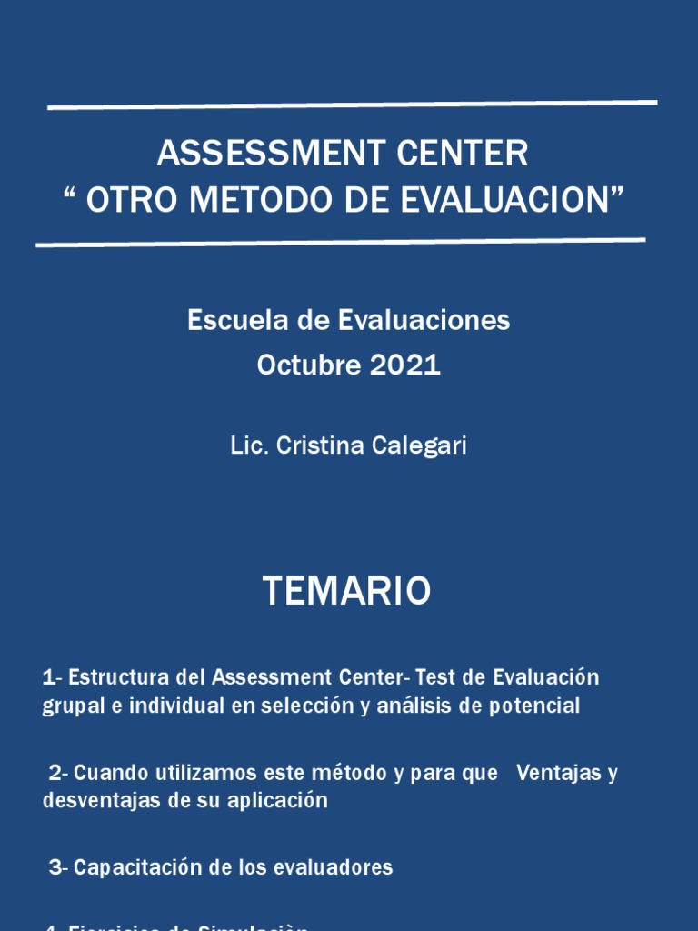 Assessment Center | PDF | Evaluación | Simulación