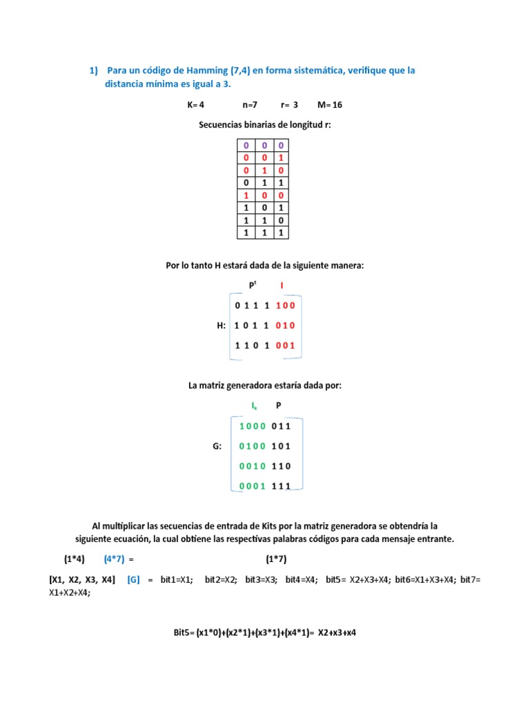 Ejemplo Cod Hamming | PDF | Matemáticas Aplicadas | Convenciones de nombres