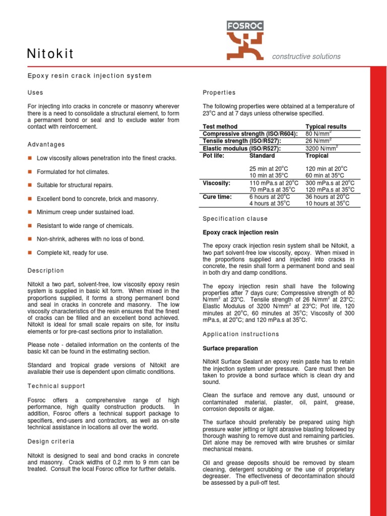 NITOKIT | PDF | Epoxy | Concrete