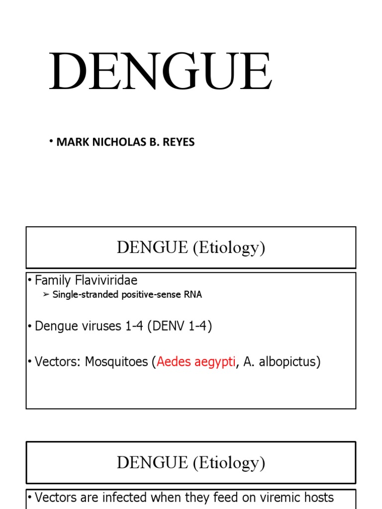 Dengue Fever Overview and Management | PDF | Medical Specialties ...