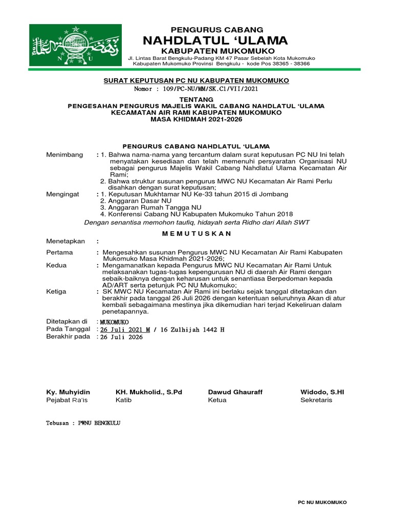 Naskah SK MWC Air Rami | PDF