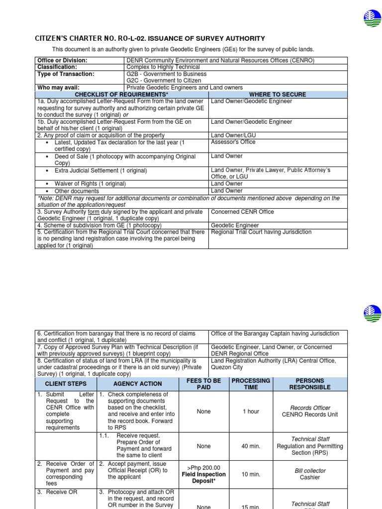 L 02 Issuance of Survey Authority 110519 | PDF | Lawyer | Public Law