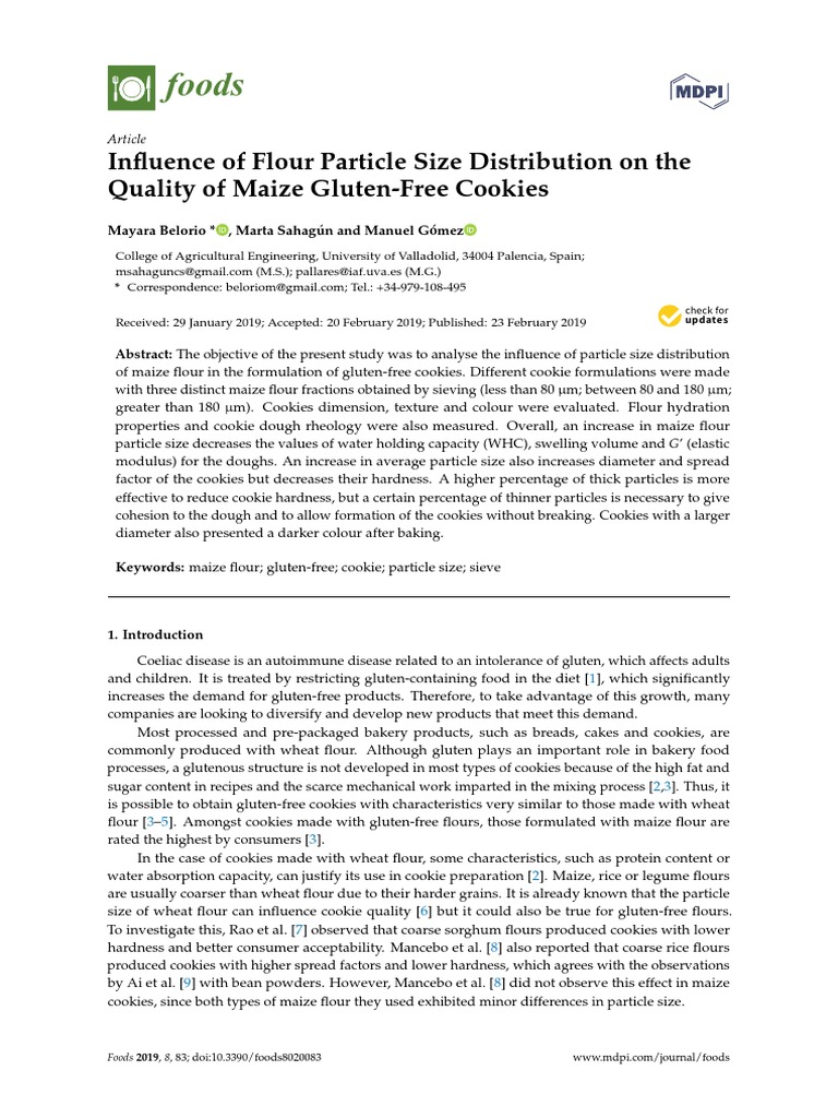 Foods: Influence of Flour Particle Size Distribution On The Quality of ...