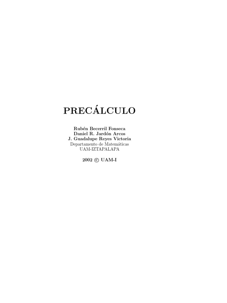 Libro de Precalculo | PDF | Números | Conjunto (Matemáticas)