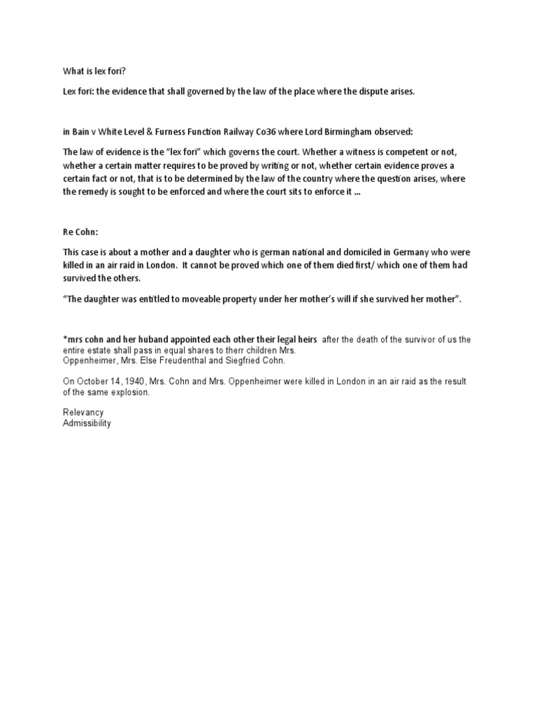 What Is Lex Fori | PDF