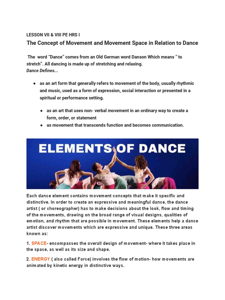 The Concept of Movement and Movement Space in Relation To Dance ...
