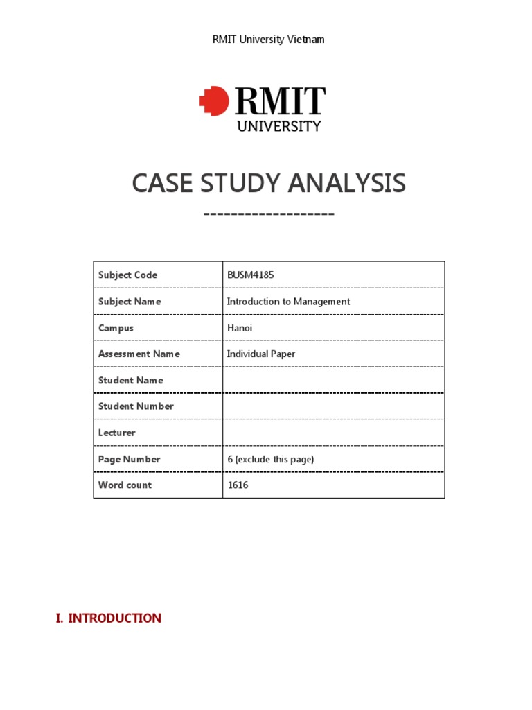 Case Study Analysis: RMIT University Vietnam | PDF | Employment | Human ...
