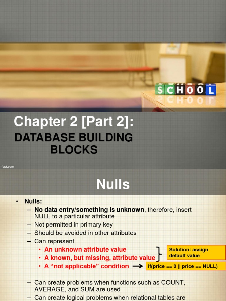 Chapter 2 Part 2 Database Building Blocks Pdf Information Science Data Model